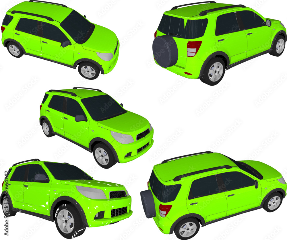 Vector de Stock Vector sketch illustration of 4wd minivan car design ...