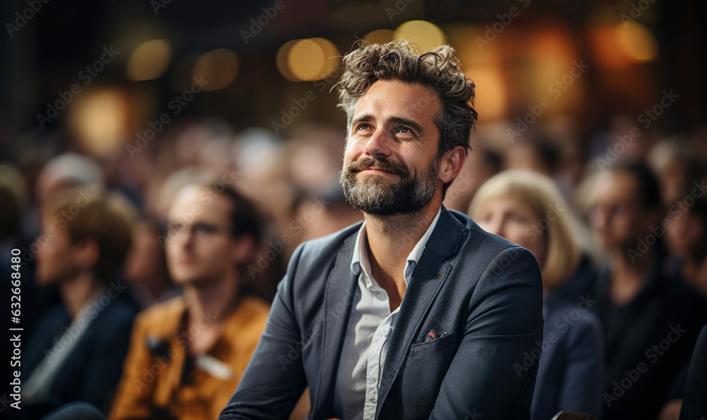 Audience Full of businesspeople,Tech People in Conference Hall Watching ...