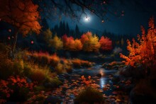 Night Landscape In Fall Free Stock Photo - Public Domain Pictures