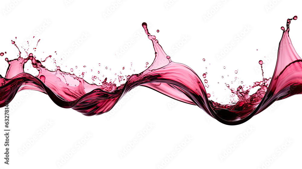 flowing velvet red wine splash frozen in an abstract futuristic 3d ...