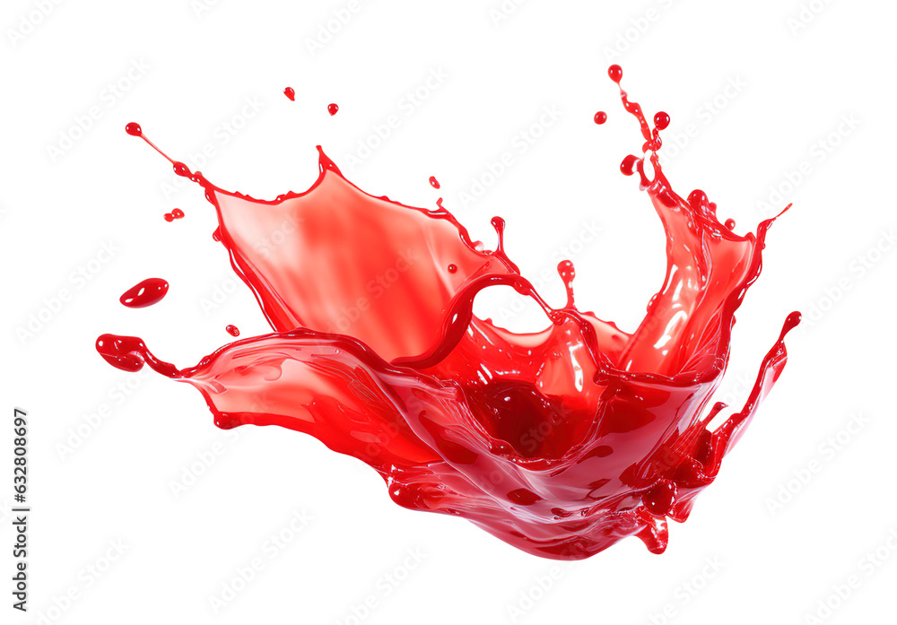 Tomato ketchup swirl splash with red sauce drops isolated on ...