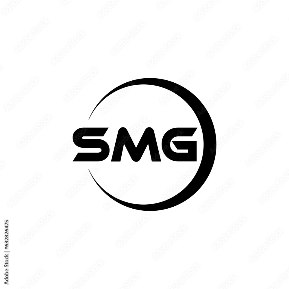 SMG letter logo design with white background in illustrator, cube logo, vector logo, modern ...