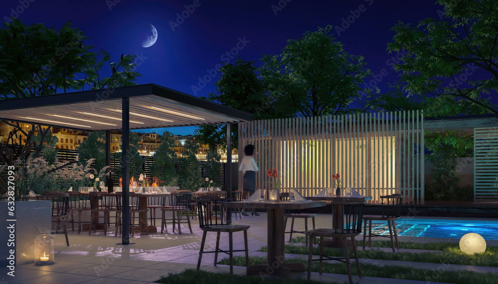 Architectural Visualization of a Swimming Pool Deck with Exterior ...