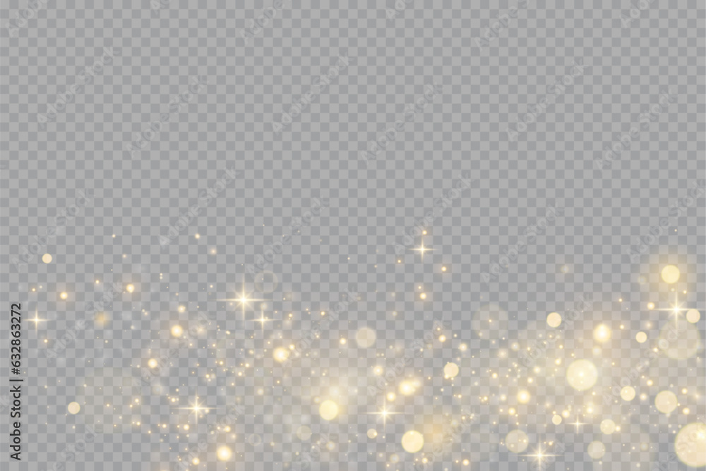 Light effect. Background of sparkling particles. Glittering elements on ...