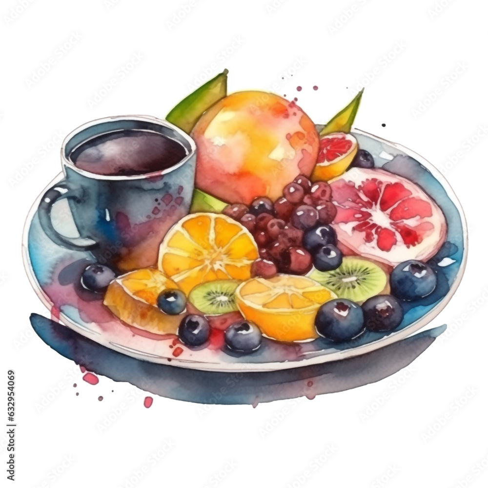 Breakfast Clipart Watercolor Food Clipart Waffles Pancakes Clipart ...