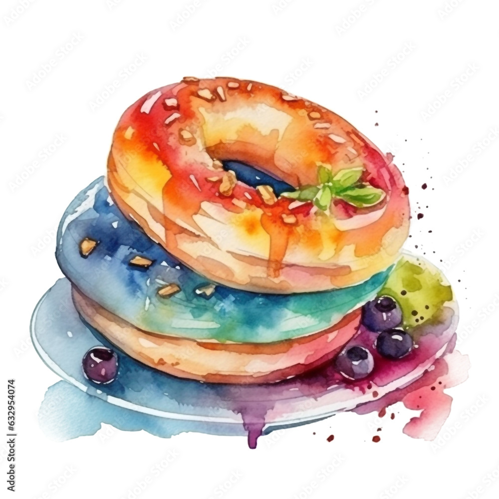 Breakfast Clipart Watercolor Food Clipart Waffles Pancakes Clipart ...