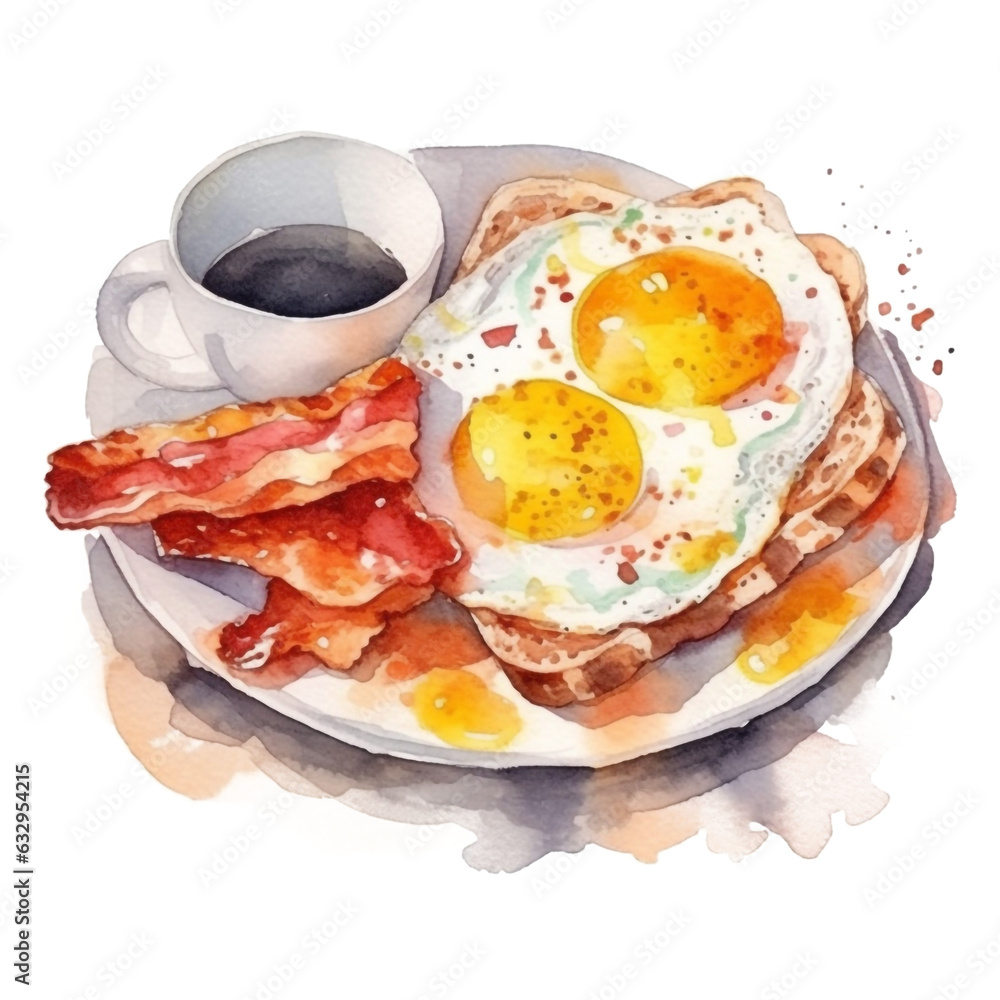Breakfast Clipart Watercolor Food Clipart Waffles Pancakes Clipart ...