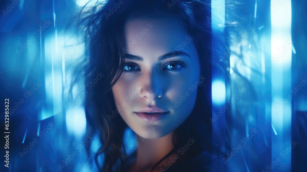 Stock-Foto „Dramatic bold closeup portrait of metahuman female in ...