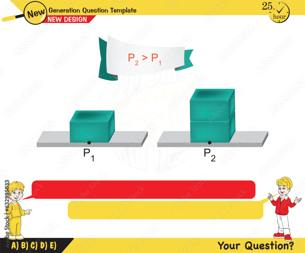 Vector de Stock Physics, pressure and lifting force, archimedes ...