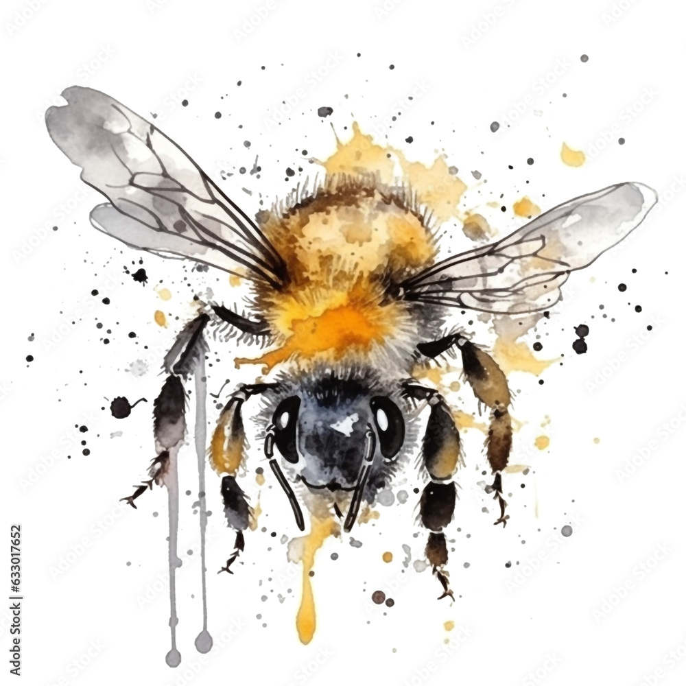 Watercolor Bumblebee Clipart Bee Summer Clipart Honeybee Clipart Honey ...