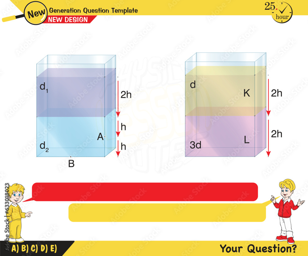 Vector de Stock Physics, pressure and lifting force, archimedes ...