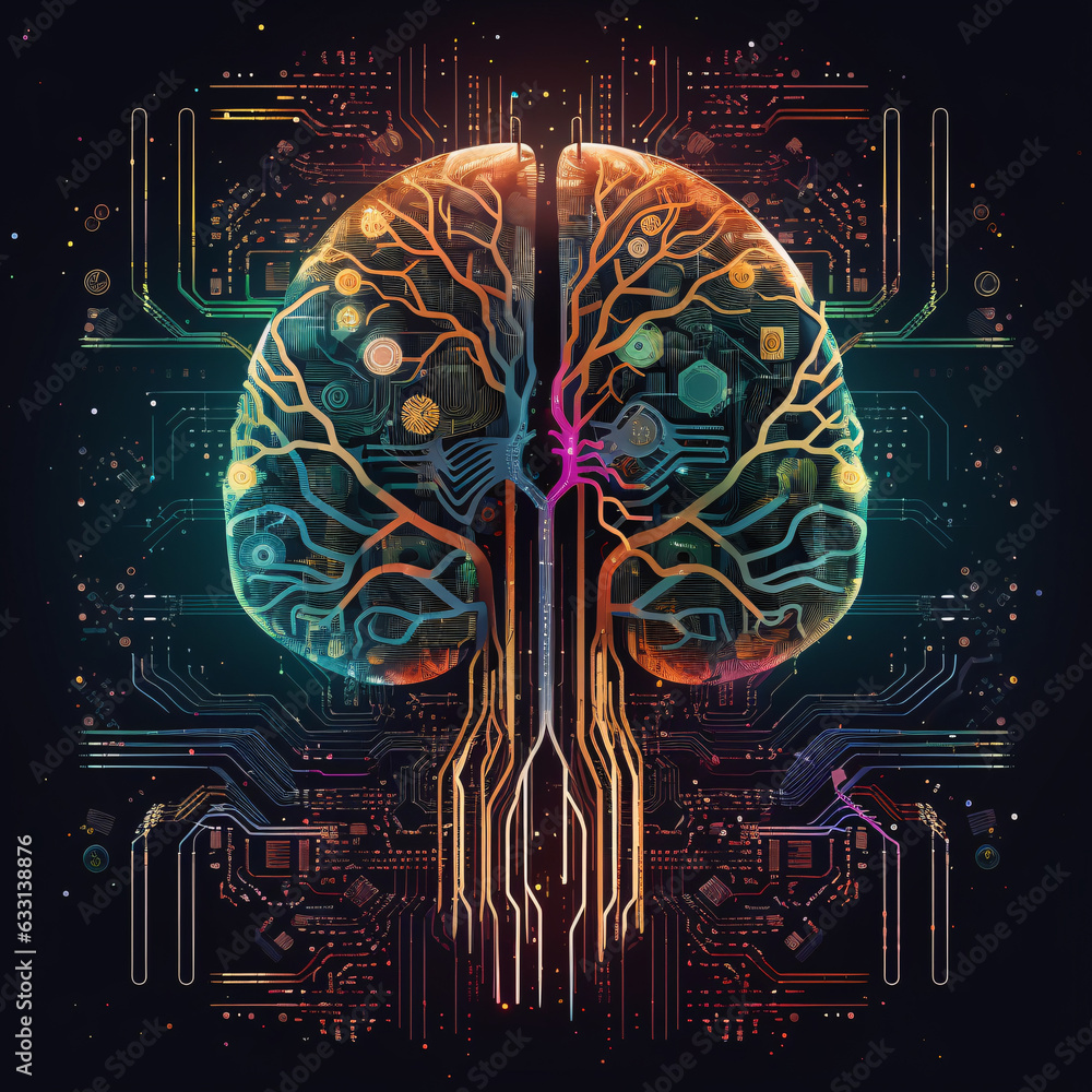 Stock-Illustration „The Synthesis of Human Consciousness and AI: A ...