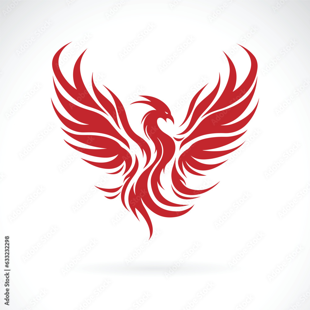 Vector of phoenix is flying on white background. Bird. Wild Animals ...