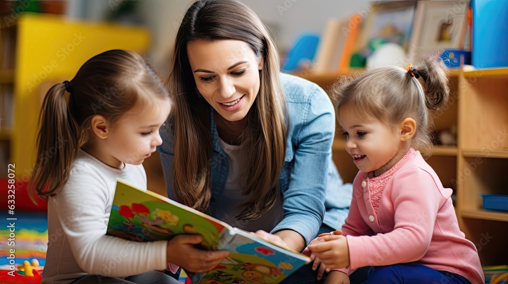 Preschool teacher in action as they employ interactive games to impart ...