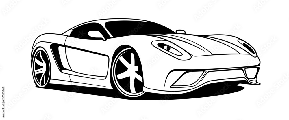 Outline drawing of fast Cartoon racing car concept, car coloring page ...