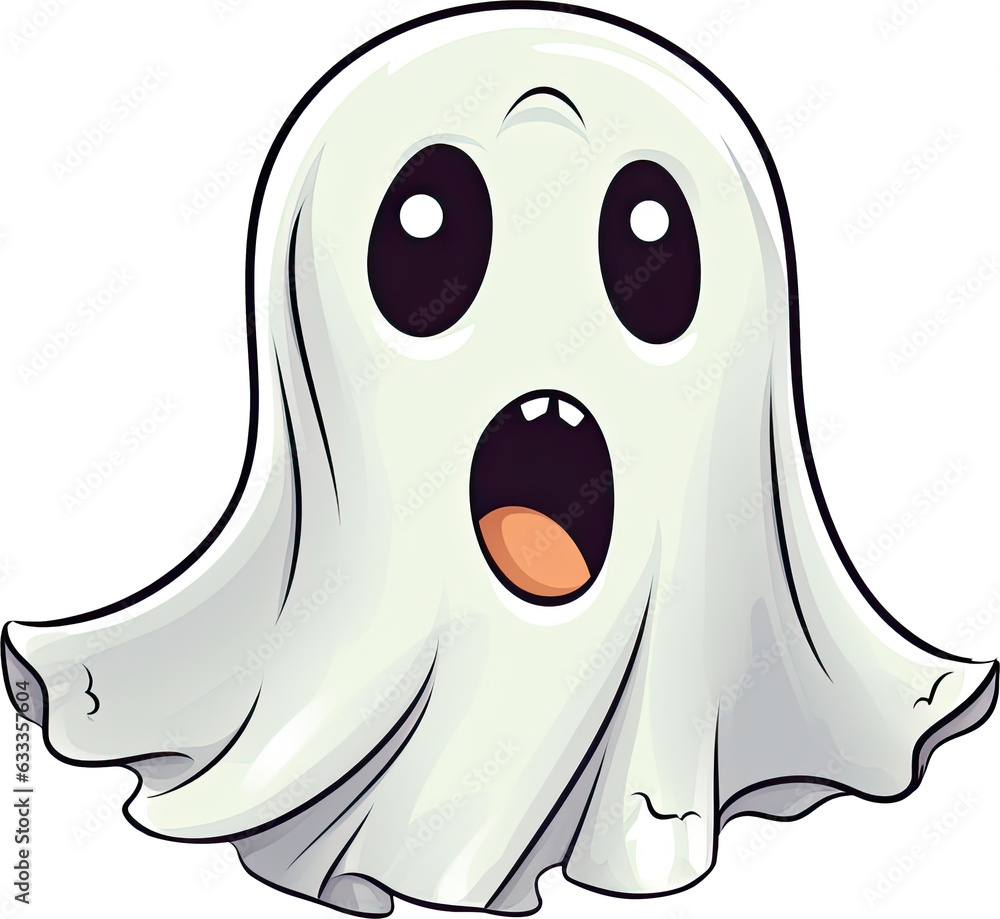 Funny cute ghost cartoon character, clipart and element, clip art ...