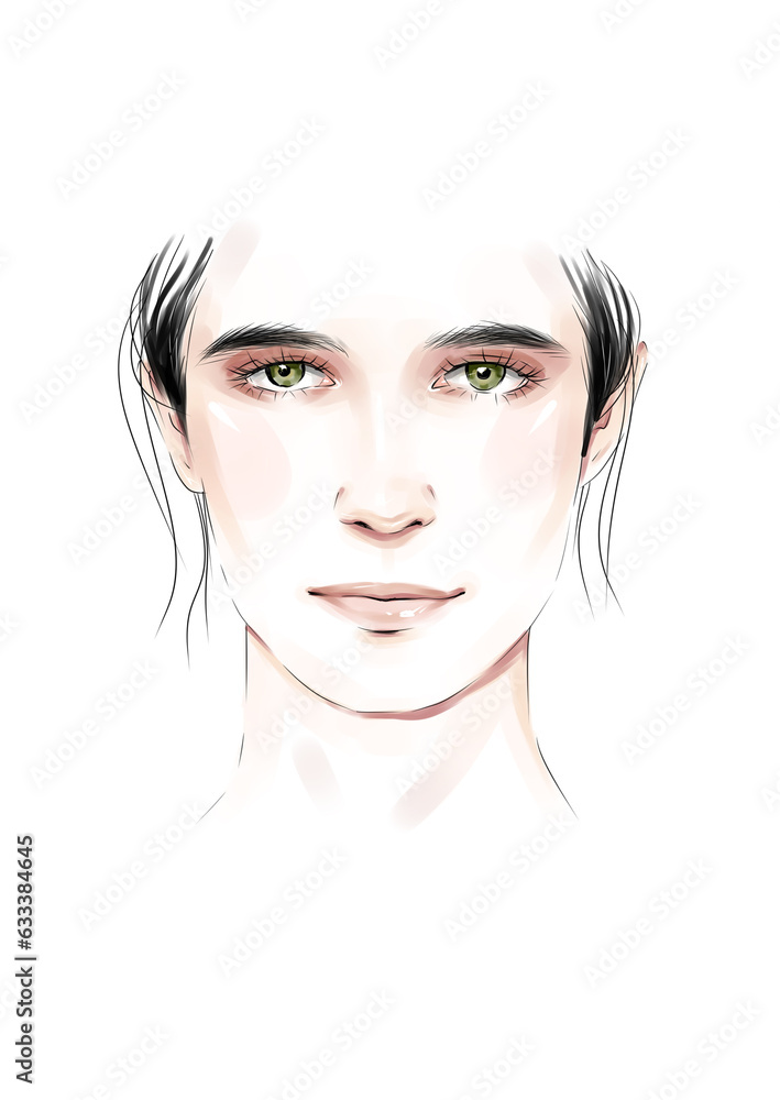 Makeup chart Style Guide. Various face look types schemes template ...