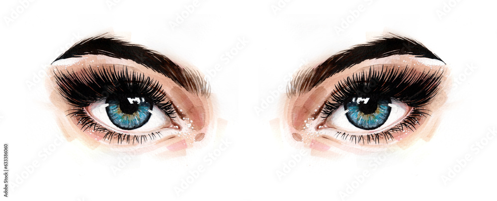 Foto de Stock Volume lash extensions on a brown eye. Eyelash Extension ...