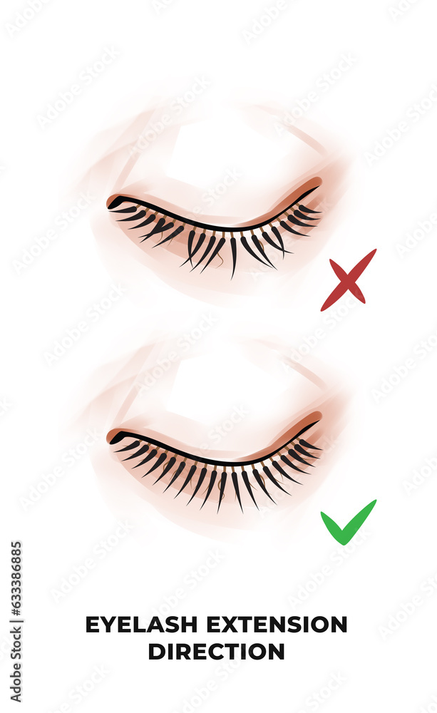 Volume Eyelash Extension Application and Style Guide. Direction look ...