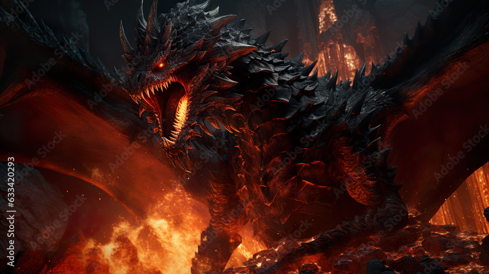 DnD Battlemap fantasy, creature, fire, scales, mythical, serpent Stock ...