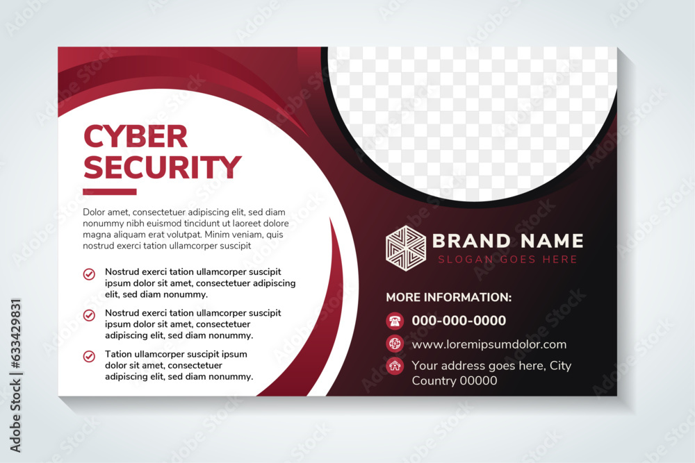 cyber security system design and technology flyer design template use ...
