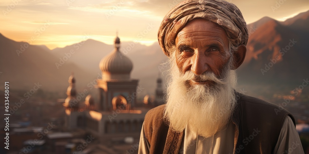 pakistani old man on pakistan Stock Illustration | Adobe Stock