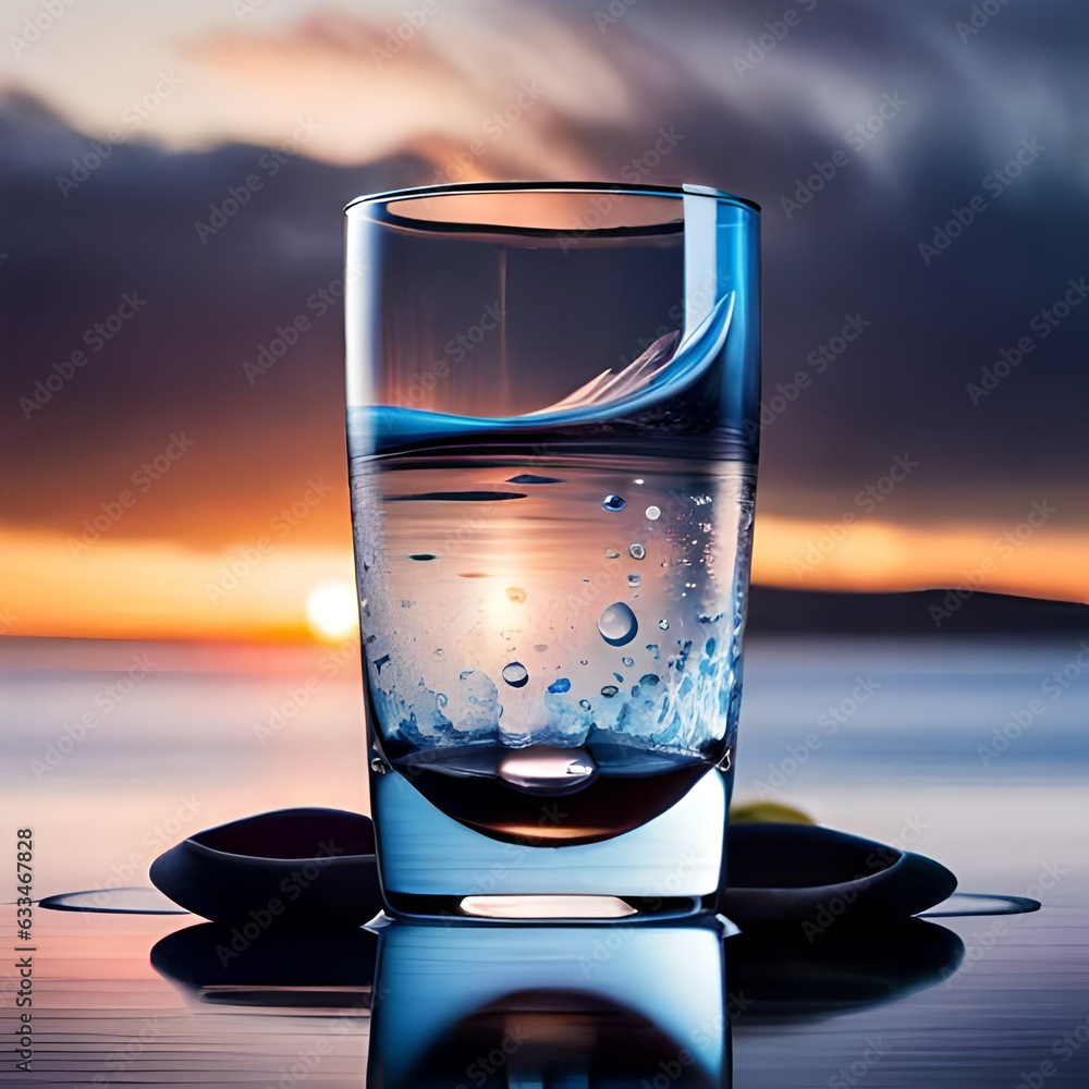 water glass generative by AI technology Stock Photo | Adobe Stock
