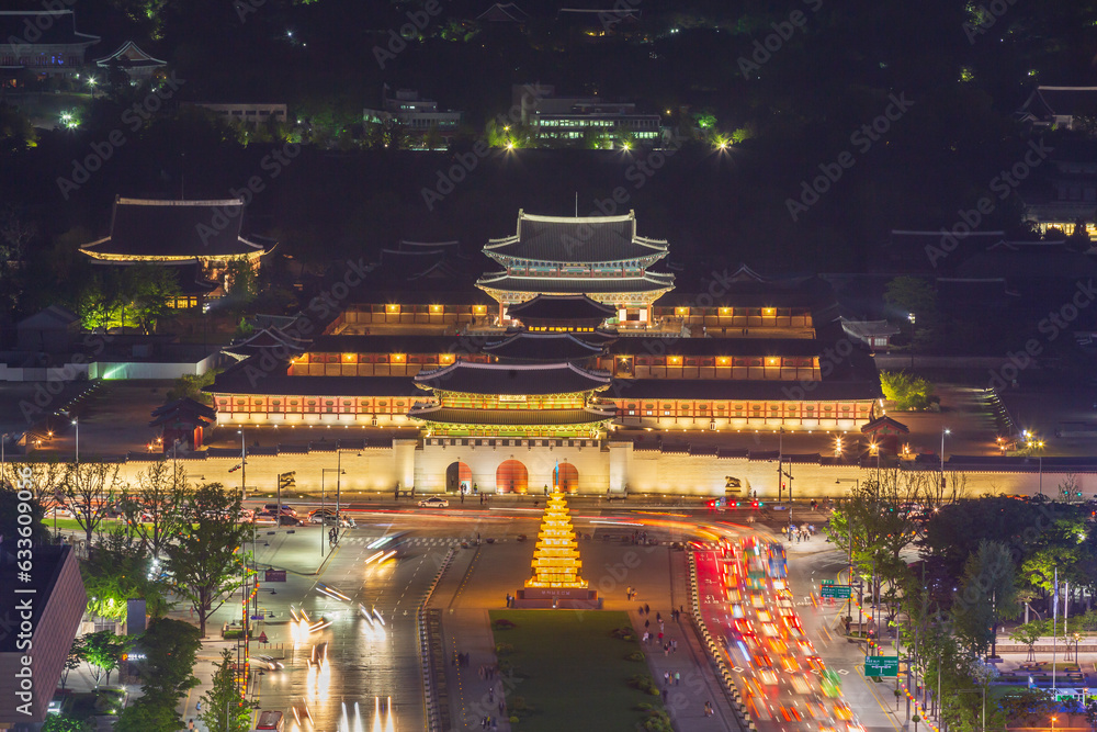 서울 종로구 경복궁 광화문 광화문광장 근정전 야경 스톡 사진 | Adobe Stock