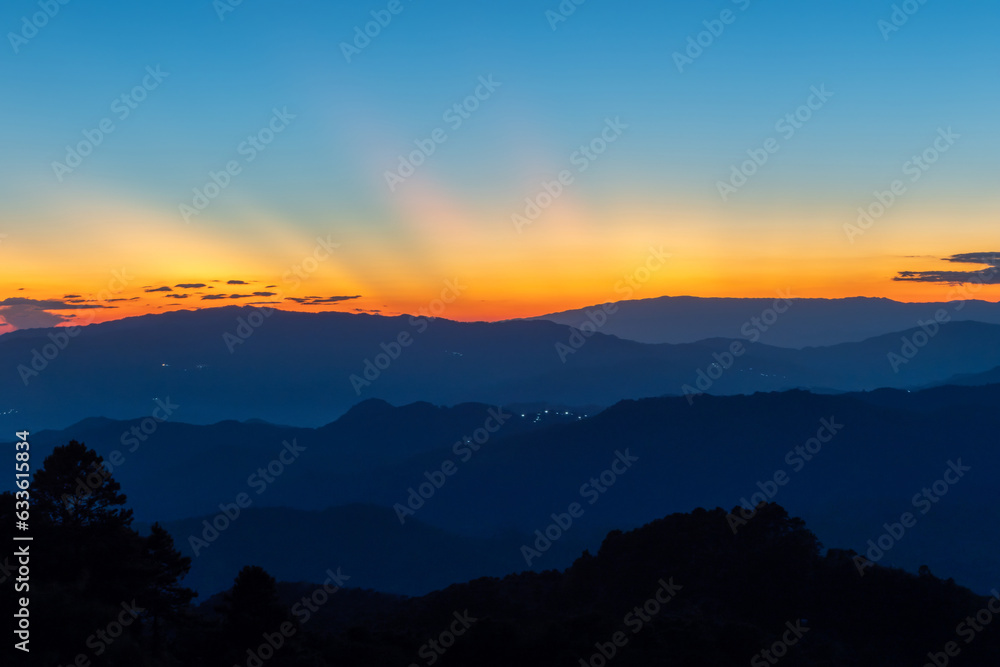 Mountain view from Doi Pha Mee and Doi Pha Hee, Chiang Rai, Thailand ...