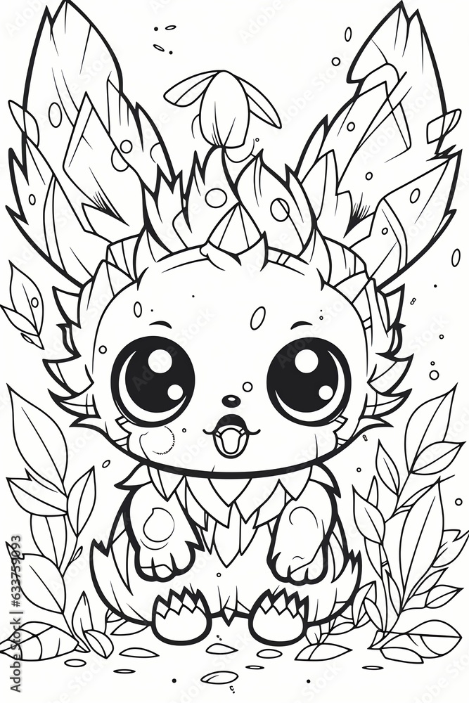 fantasy creature. coloring book page for coloring book. doodling for ...