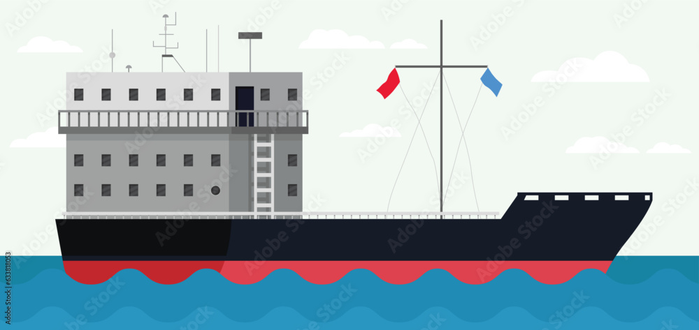 Tanker drawing. 3d cargo ship industrial blueprint. Petroleum boat ...
