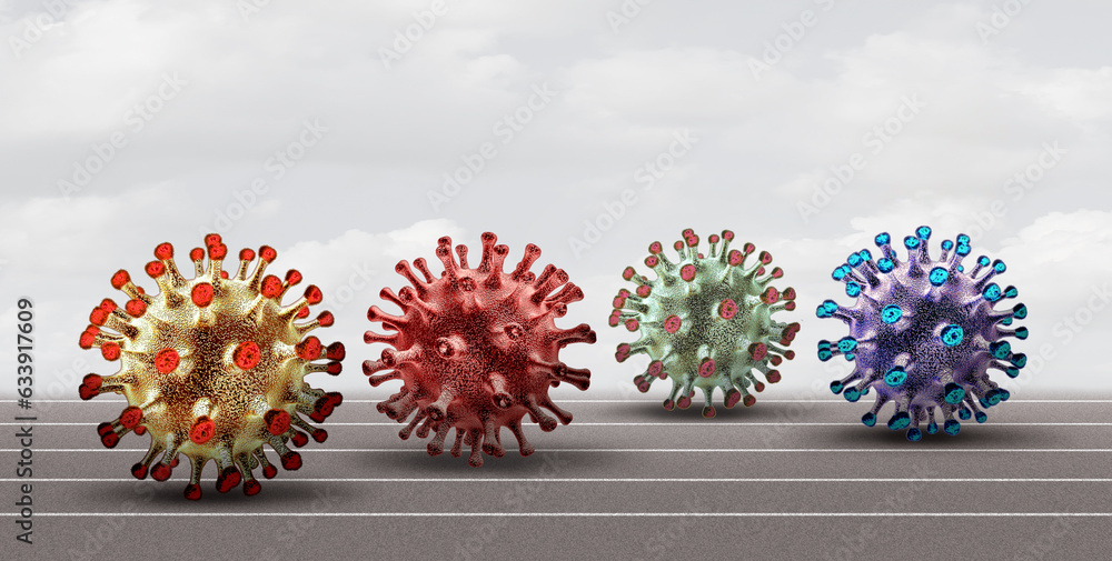 Covid Variant and subvariant Spreading Mutating virus concept and new ...
