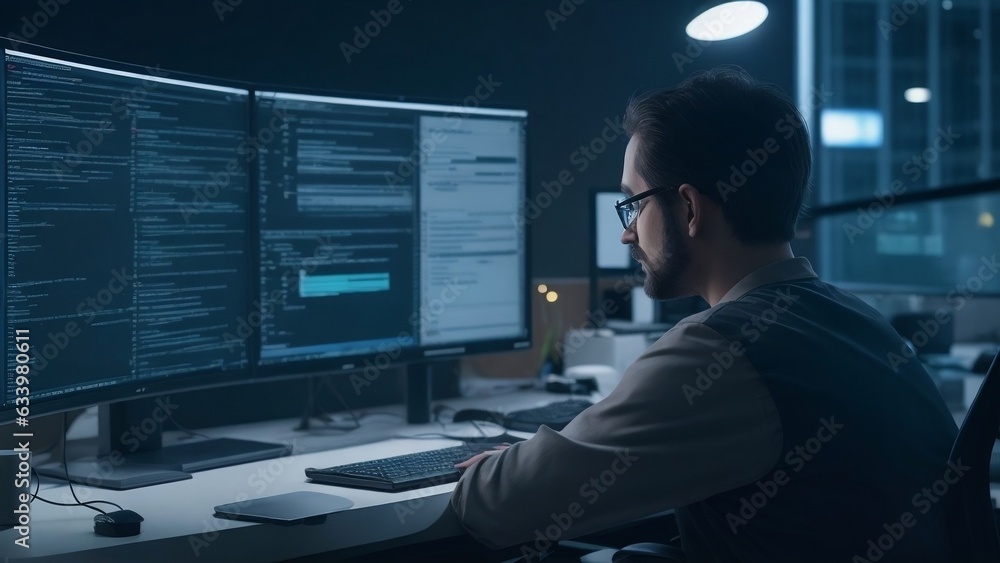 Immersive Hyper-Realistic Glimpse into a Corporate Programmer's World ...