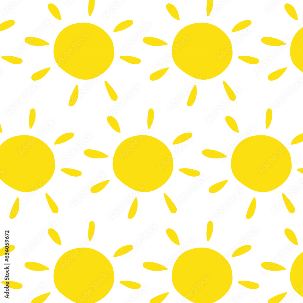 pattern of yellow sun vector illustration isolated on white background ...