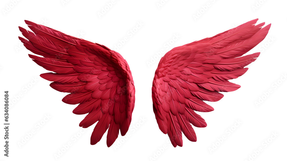 Red angel wings on transparent background PNG Stock Illustration ...