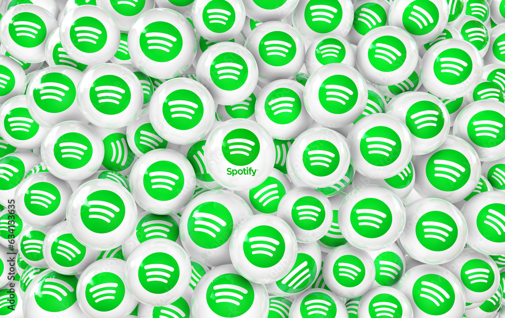 spotify, Social Media Logos - (3D Rendering) Stock Photo | Adobe Stock