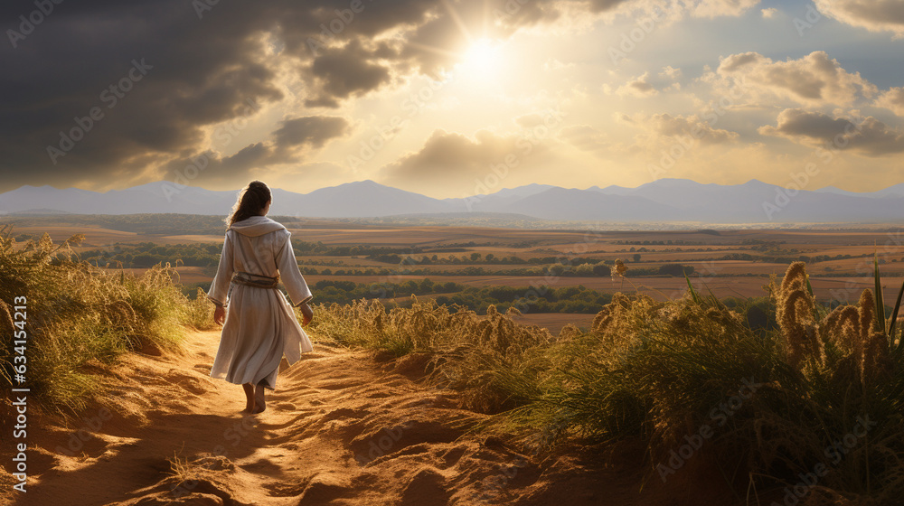 Sacred Journey: A pilgrim walking the path of a famous Christian ...