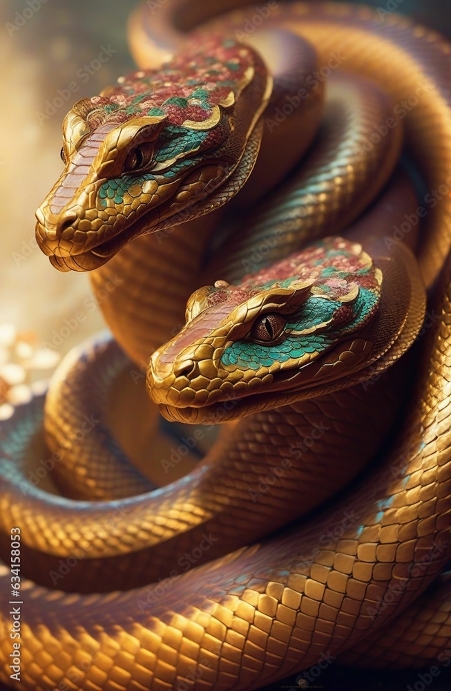 Naga - A serpent-like creature that is often depicted with the head of ...