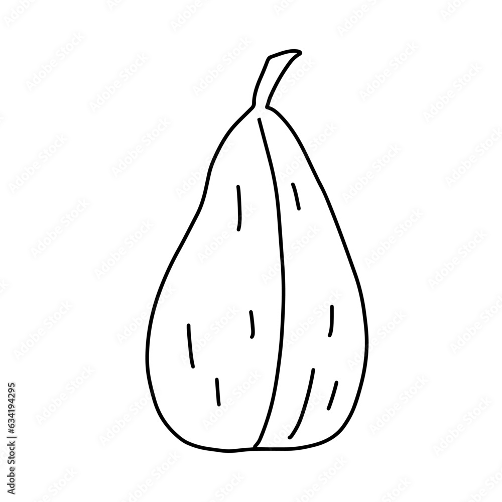 Pumpkin doodle line art. Coloring page element. Harvest Thanksgiving ...