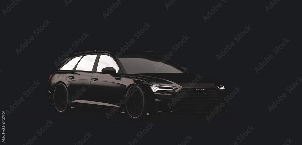 Ilustración de Stock Audi rs6 avant car. 3d render on audi, cars, speed ...