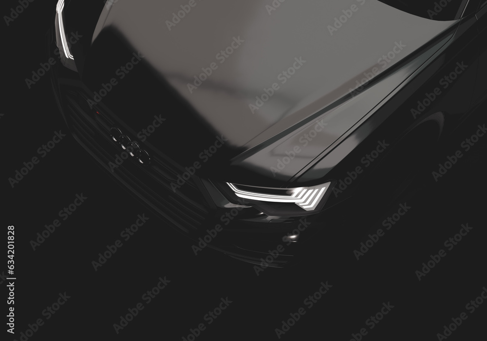 Audi rs6 avant car. 3d render on audi, cars, speed, movement. Black ...