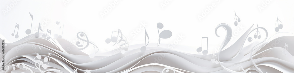 white background symbols of the notes on the sheet music a long narrow ...