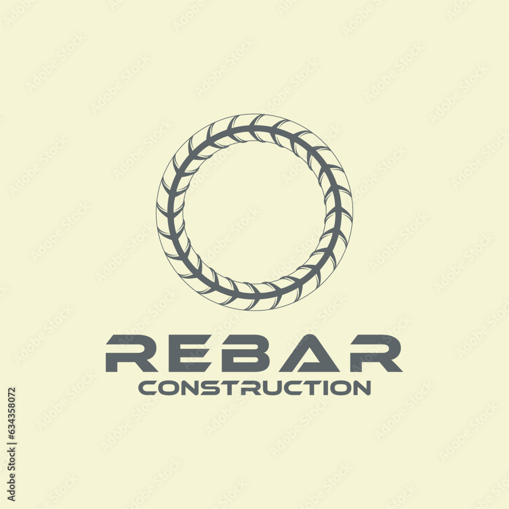 rebar concrete construction logo design vector for business real estate ...
