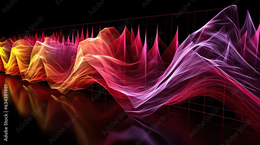 Reverberating Soundwave Refraction Wave Formation. RGB Color Spectrum ...