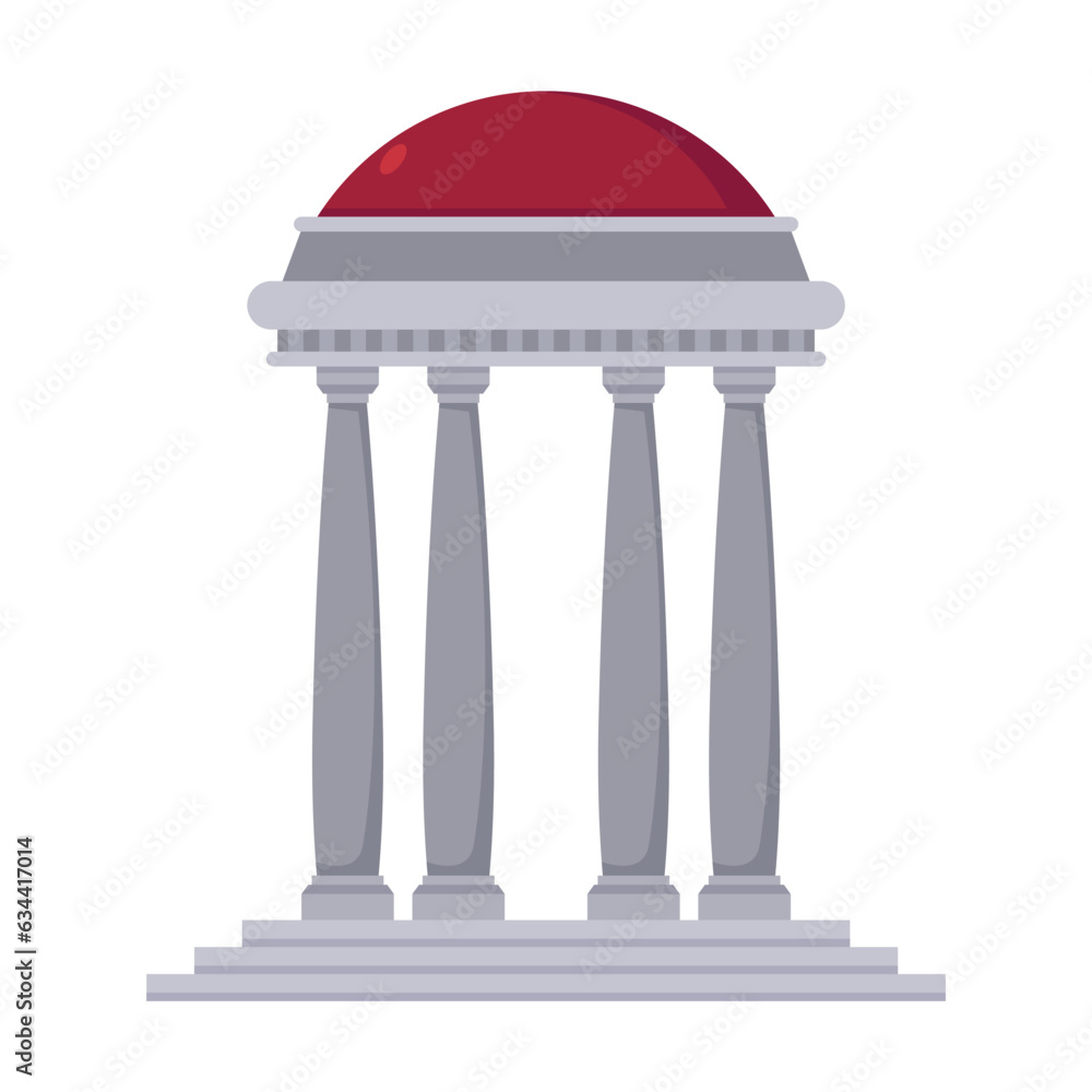 Park pavilion in classic style on white background. Bower, pergola or ...