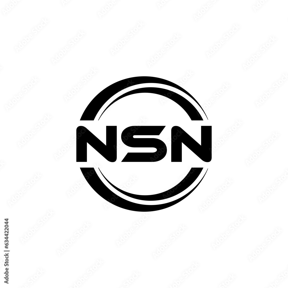 NSN letter logo design with white background in illustrator, vector ...