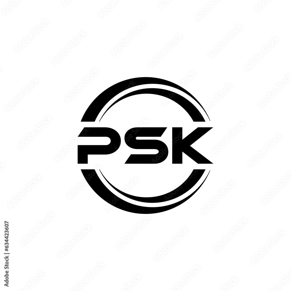 PSK letter logo design with white background in illustrator, vector ...