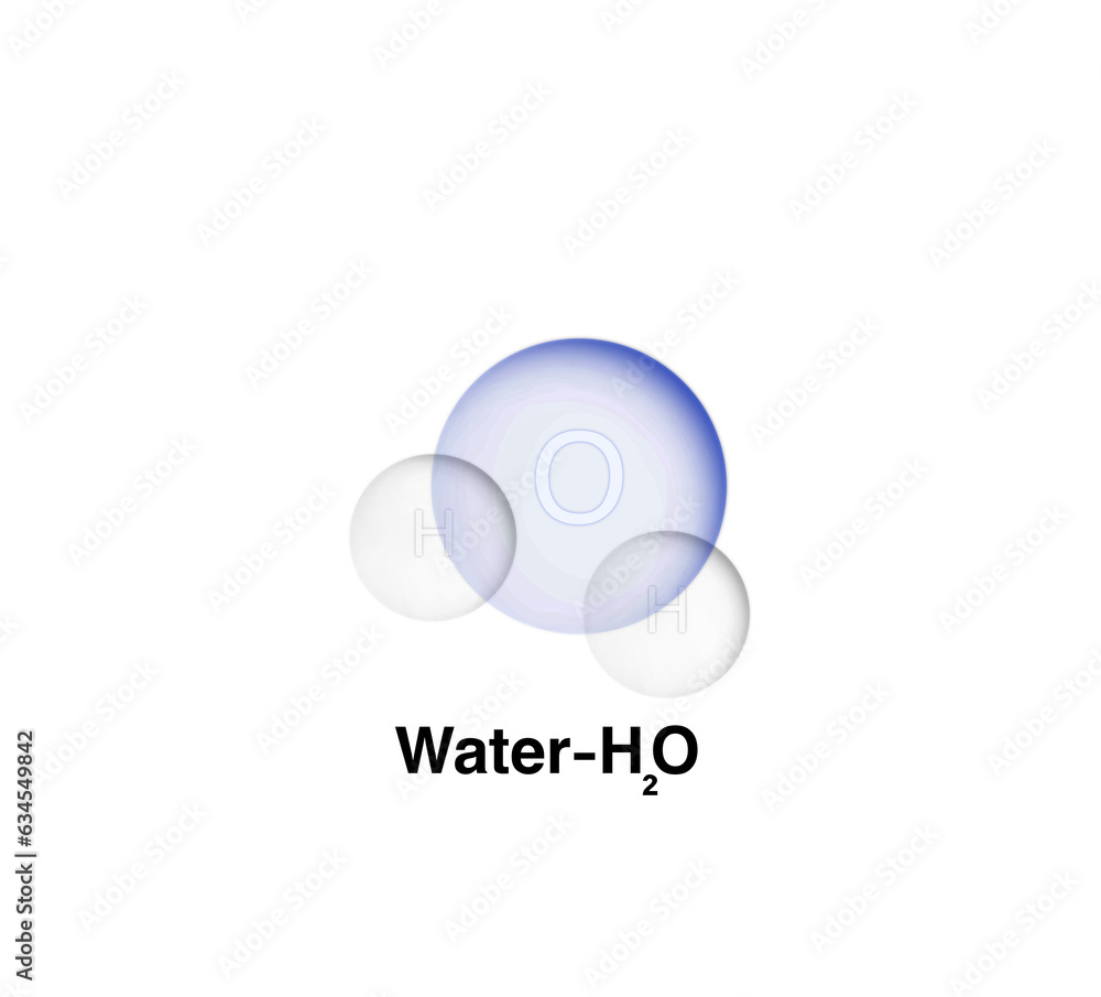 Illustration Stock The polar covalent bonds of water, Weakly positive ...
