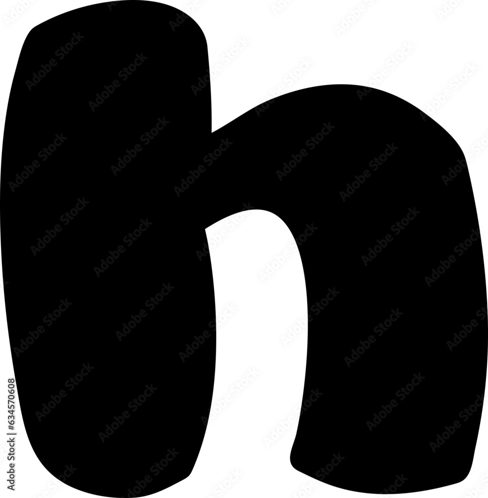 h lowercase alphabet solid letter display font. Stock Vector | Adobe Stock