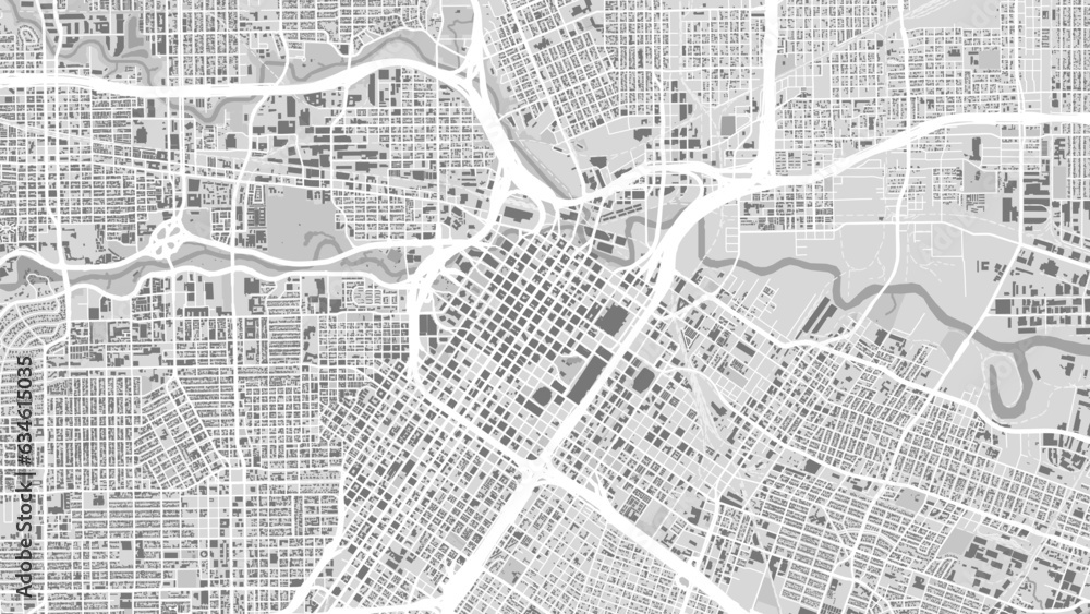 Black and white Houston map with buildings Stock Vector | Adobe Stock